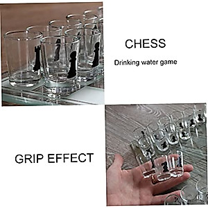 Nirelief Chess Set for Adults, Chess Board, Chess Sets Glass Chess Set Chess and Wine Cup Game Shot Drinking Glass Chess Set for Adult