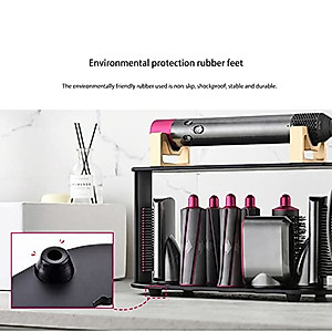 Aluminum Alloy Countertop Bracket Organizer Stand Storage Holder for Air Blower Styler Storage Rack for Hair Curling Iron Wand Barrels Brushes Diffuser Nozzles for Home Bedroom Bathroom (Gold)