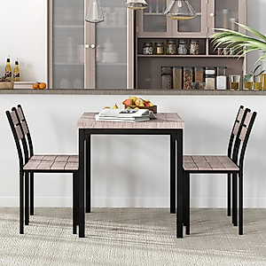 HOMCOM 5-Piece Dining Table Furniture Set Modern Industrial Table with 4 Chairs for Dining Room, Kitchen