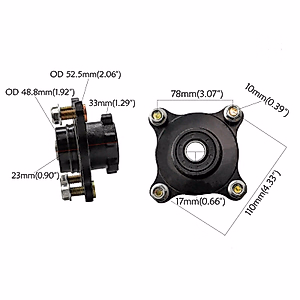 Front Steering 4 Stud Wheel Hub Disc Brake Assembly, ATV Front Wheel Hub+ Steering Knuckle Spindle+Brake Caliper+ 2 pcs Disc Rotor For 125cc 150cc 200cc 250cc ATV Go kart Quad Dirt Bike