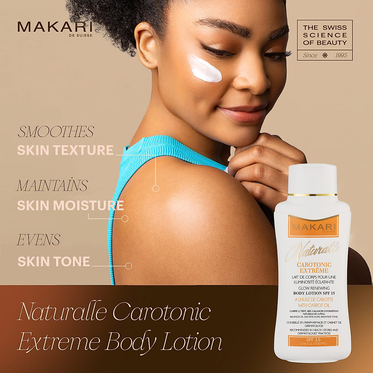 MAKARI Carotonic Extreme Body Lotion (17.6 oz) | Fights Excess Oil Production | Helps Fade Body Scars and Marks | Skin Brightening Formula | Helps Resist Aging and Promotes Healthy Radiance