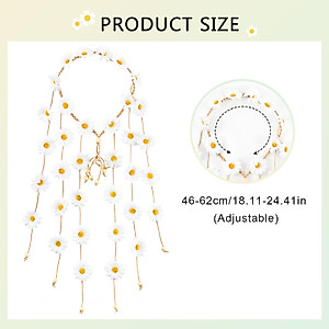 DOCILA Floral Headbands For Women White Daisy Flower Hairbands Boho 60s 70s Hippie Accessories Fairy Crown Party Costume Outfits Headdress