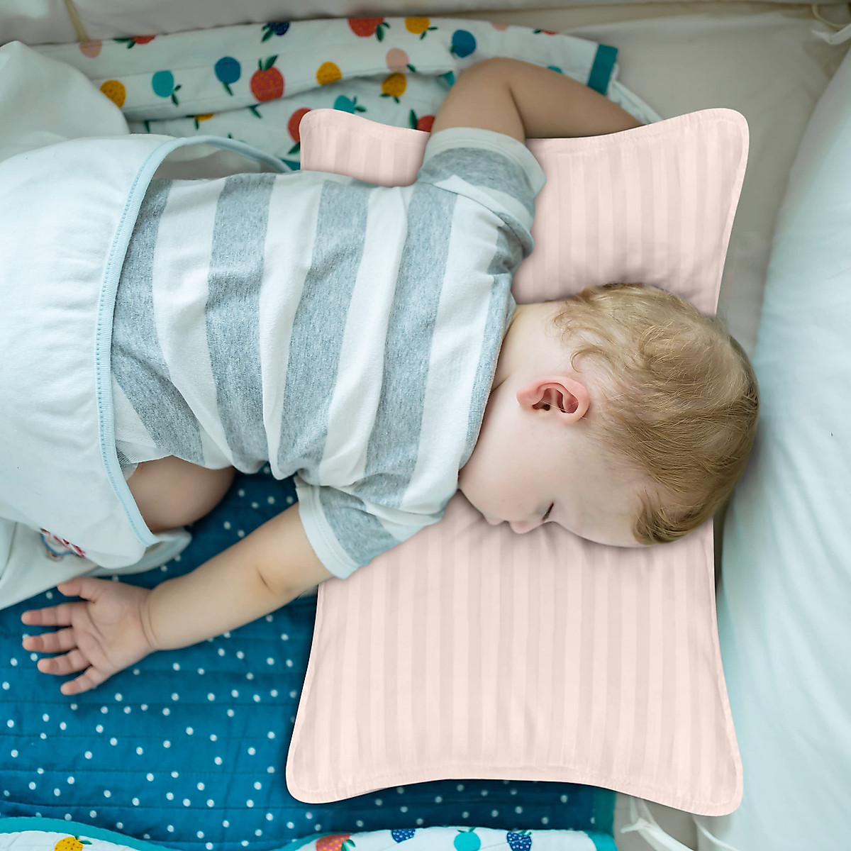 Utopia Bedding Toddler Pillow (Baby Pink, 2 Pack), 13x18 Toddler Pillows for Sleeping, Soft and Breathable Cotton Blend Shell, Polyester Filling, Small Kids Pillow Perfect for Toddler Bed and Travel