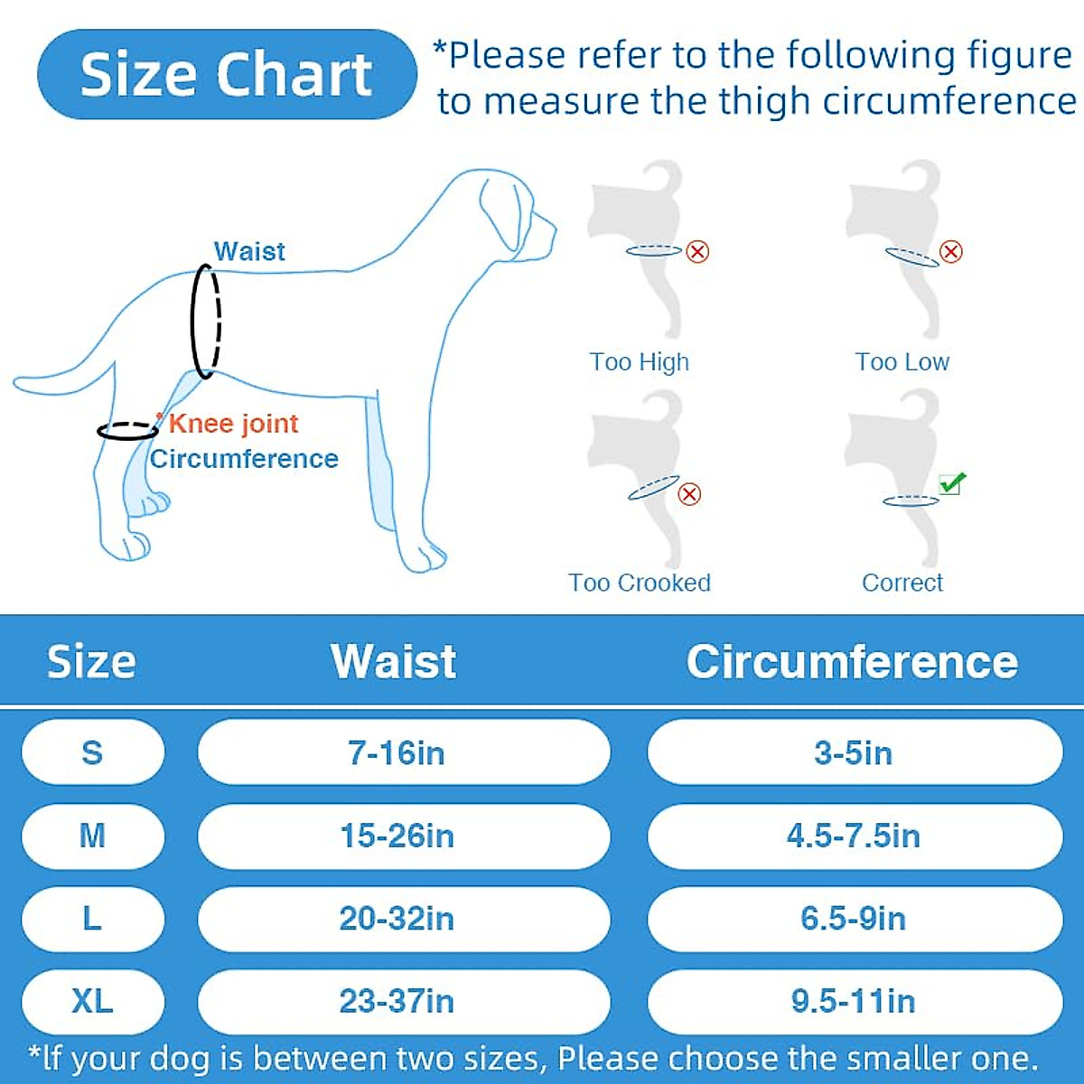 Adjustable Luxating Patella Brace for Dogs-Comfortable Knee Support for Joint Pain Relief,Suitable for Small,Medium,and Large Dogs（M）