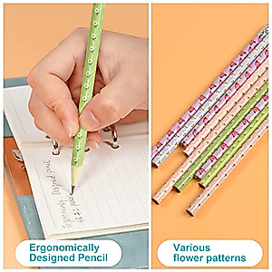 AUAUY Pencils #2 HB, Number 2 Pencils with Eraser, 12PCS Wood-Cased Pencils Cute Pencils Graphite Pencils Sketch Gift Pencils for Kids, Adults, School, Office, Wedding Party Favors - Floral Style