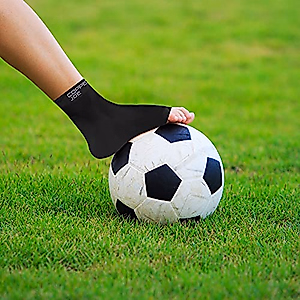 Copper Joe Ankle Brace Compression Sleeve with Heel Pain Relief, Foot Brace, Ankle Wrap Support with Foot Arch Recovery for Plantar Fasciitis Socks, Sprained Ankle for Men & Women One Pair, Large