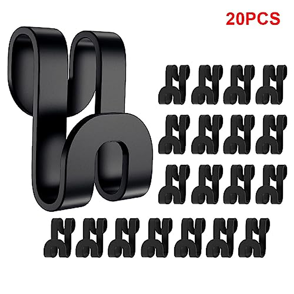 DTOWER Clothes Hanger Connector Hooks Resin Closet T-Shirt Belt Tie Hat Scarf Cascading Space Saving Clip Portable Bedroom Kit, 20Pcs