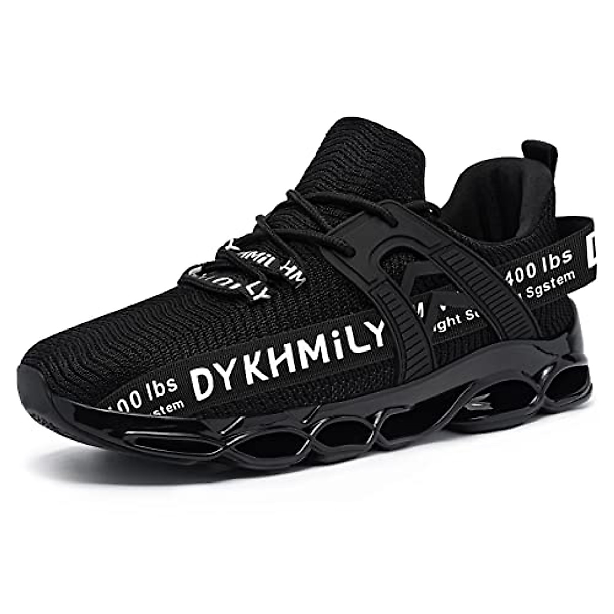 DYKHMATE Steel Toe Shoes for Men Women Lightweight Fashion Safety Sneakers Breathable Comfortable Safety Toe Slip On Tennis Shoes for Work (10.5, Black White)