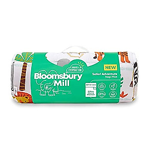 Bloomsbury Mill - Safari Adventure - Jungle Animals - Super Soft Toddler Nap Mat - includes Pillow, Mat and Blanket - Ideal Gift & Sleep Bag for Kindergarten and Pre-School - 20" x 53"