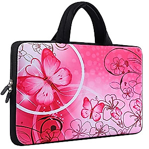 iColor 14 15 15.4 15.6 inch Laptop Handle Bag Computer Protect Case Pouch Holder Notebook Sleeve Neoprene Cover Soft Carring Travel Case for Dell Lenovo Toshiba HP Chromebook ASUS Acer Pink ICB-10