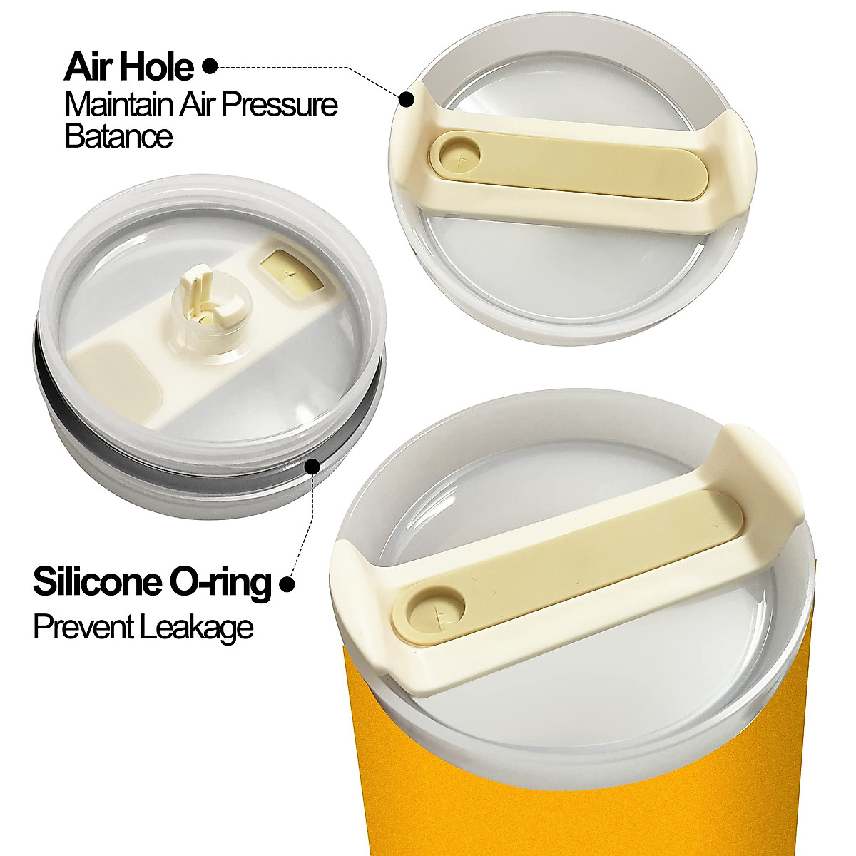 QWASZXTT Tumbler Lids, 40 oz Replacement lid Compatible with Stanley Quencher Travel Tumbler Cup Lids 2 Pcs