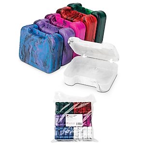 Practicon Easy Open Retainer Cases, Assorted Cosmic Swirl Colors, Bulk Pack of 24