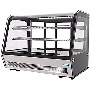 KoolMore - CDC-5C-BK 35" NSF Commercial Countertop Refrigerator Display Case Merchandiser with LED Lighting - 5.6 cu. ft, Black and Stainless Steel & SCDC-8P-SSL Commercial-Refrigerator, 71 Inch