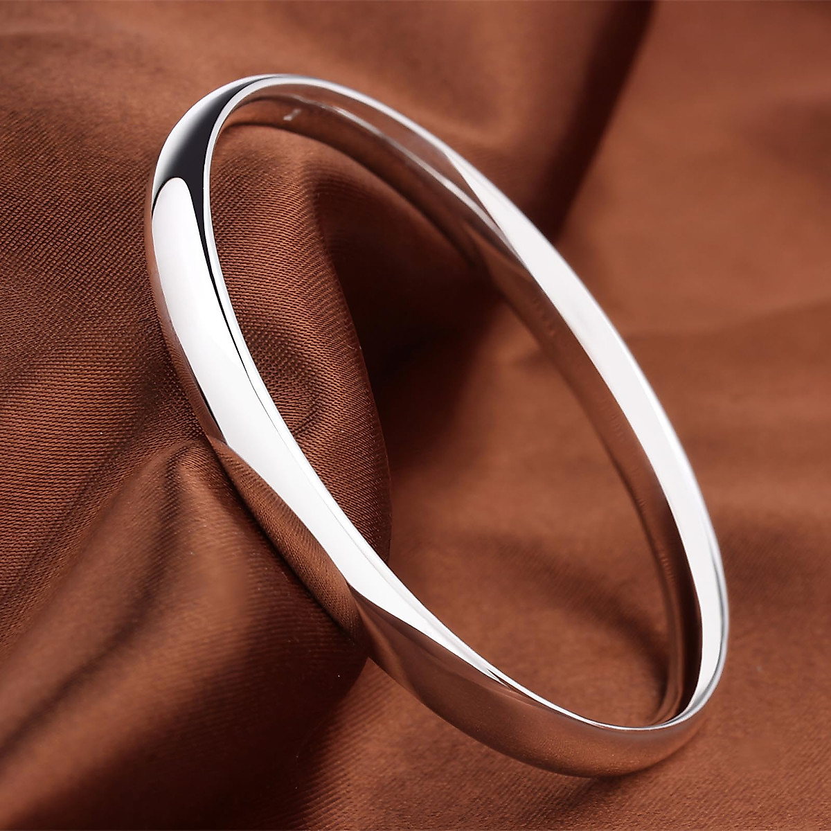 925 Sterling Bangle Bracelet Fashion Jewelry Water Drop Chunky Bangles for Women