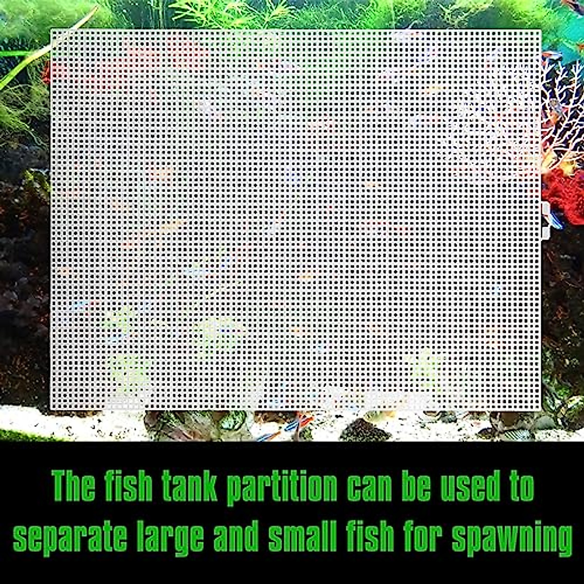 4PCS Fish Tank Divider, Aquarium Divider, Fish Clear Plastic Tank Separator with Suction Cups DIY Designed Clear Easy to Bent Cut and Assemble Reusable Partition Grid for Separating Fishes 10 x 13in