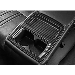 Xotic Tech Inner Rear Seat Water Cup Holder Panel Frame Cover Trim, Carbon Fiber Pattern, Compatible with Honda Accord 10th Gen 2018-2022