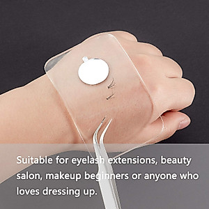 Mudder 900 Pcs 1 Inch Disposable Eyelash Glue Holder and 2 Pcs Reusable Eyelash Pad Stand, Pallet Eyelash Extension Glue Sticker Pads Set for Makeup Tool Supply