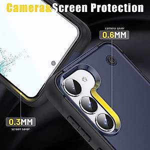 Asuwish Phone Case for Samsung Galaxy S23 5G with Tempered Glass Screen Protector Cover and Slim Stand Military Grade Hybrid Cell Accessories S 23 23S GS23 G5 SM-S911U 6.1 inch Women Men Blue