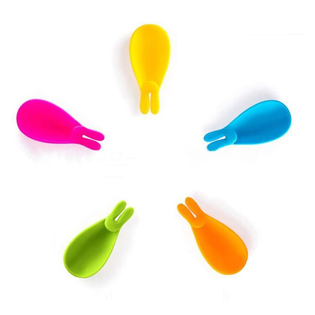 5Pcs Cute Rabbit Shape Silicone Tea Bag Holder Tea Accessories for Cup Mug Candy Colors Gift