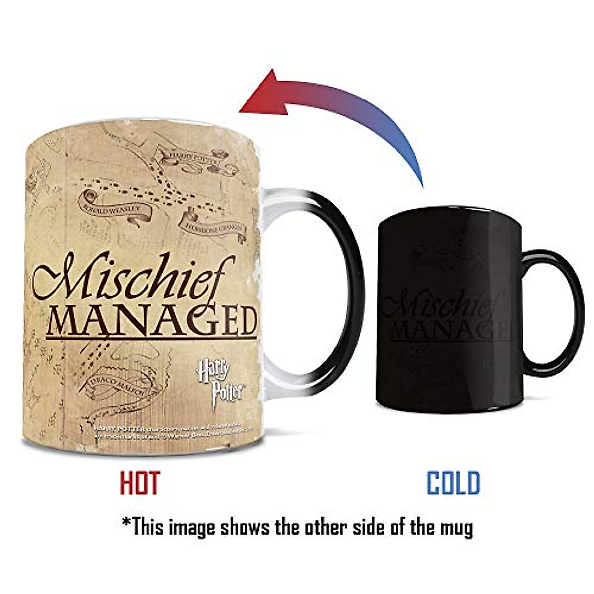Morphing Mugs Harry Potter - Hogwarts Marauder's Map - I Solemnly Swear - 11 oz Heat Sensitive Mug – Image Revealed With HOT Liquid added! - Officially Licensed Collectible