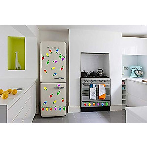 72 Pieces Christmas Car Refrigerator Decorations - 24 Reflective Bulb Light Shaped Magnets 48 Magnetic Wires Ornaments Set Xmas Holiday Cute Decor