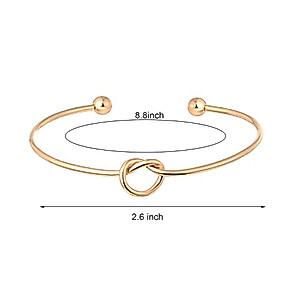 Jewanfix Rose Gold Plated Forever Love Knot Infinity Bracelets for Women Bridesmaid Proposal Wedding Bracelet Jewelry Gift