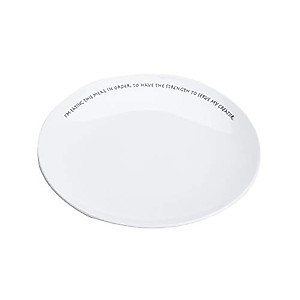 Mind Reader Set of 3 Religious Plates/Bowl, Comes with Large Dinner Plate, Medium Snack Plate, Small Soup or Salad Bowl, White