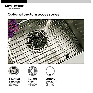 Houzer SCF-1830-1 Hospitality Series Topmount Stainless Steel Round Bar/Prep Sink