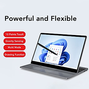 GLOGLOW Gaming Laptop, 180 Degree Foldable Micro Edge 12GB DDR5 RAM 5800mAh Battery 15.6 Inch Touch Screen Business Laptop for School (12GB+256GB US Plug)