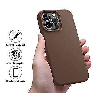 OTOFLY Designed for iPhone 13 Pro Max Case, Silicone Shockproof Slim Thin Phone Case for iPhone 13 Pro Max 6.7 inch (Chocolate)