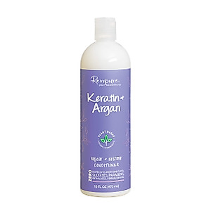 RENPURE Plant Based Natural Keratin & Argan Oil Deep Conditioner – Moisturizing Coconut & Argan Oil Natural Conditioner – Sulfate free, Color Safe Eco Friendly Product for Fine Dry Damaged Curly Hair, 16 Fluid Ounce