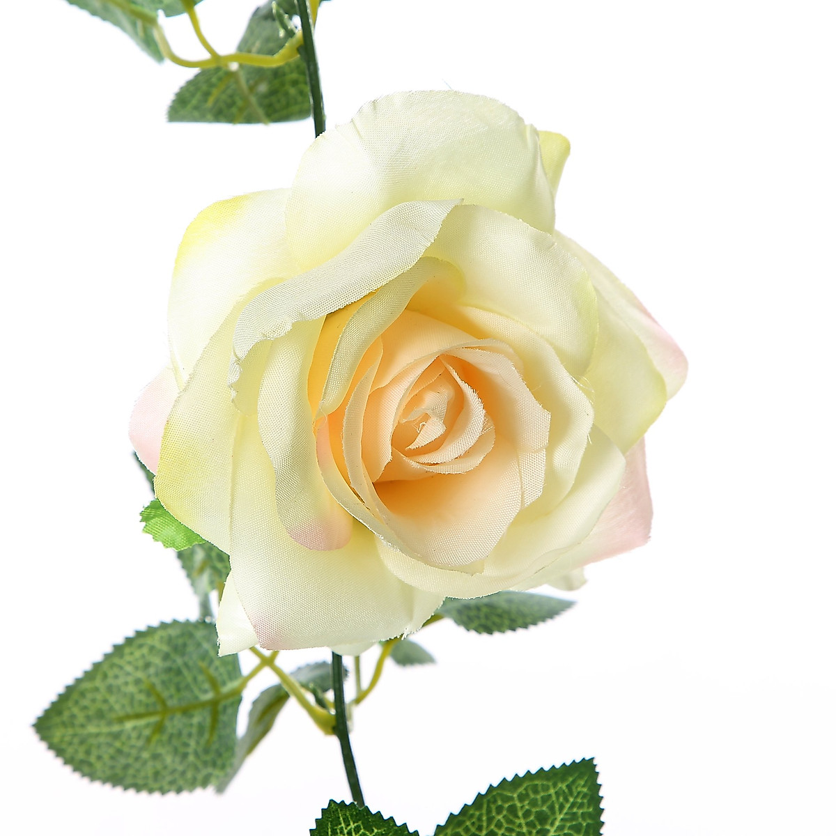 Felice Arts 2 Pack Champagne Rose Garland 13 FT Fake Flower Garland for Wedding Table Arrangement DIY Flower Wreath Decor