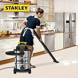 Stanley SL18117 Wet/Dry Vacuum, 8 Gallon, 4 Horsepower, 4.0 HP, Silver