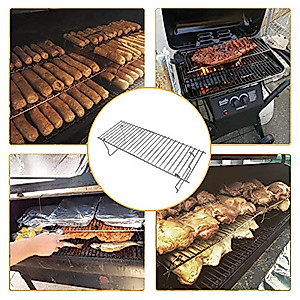 GRISUN Universal Grill Rack for Gas/Wood Pellet/Griddle/Smoker Grill, Warming Rack for Expand Cook Surface, Upper Rack with Foldable Leg Design, Chrome Plated Steel