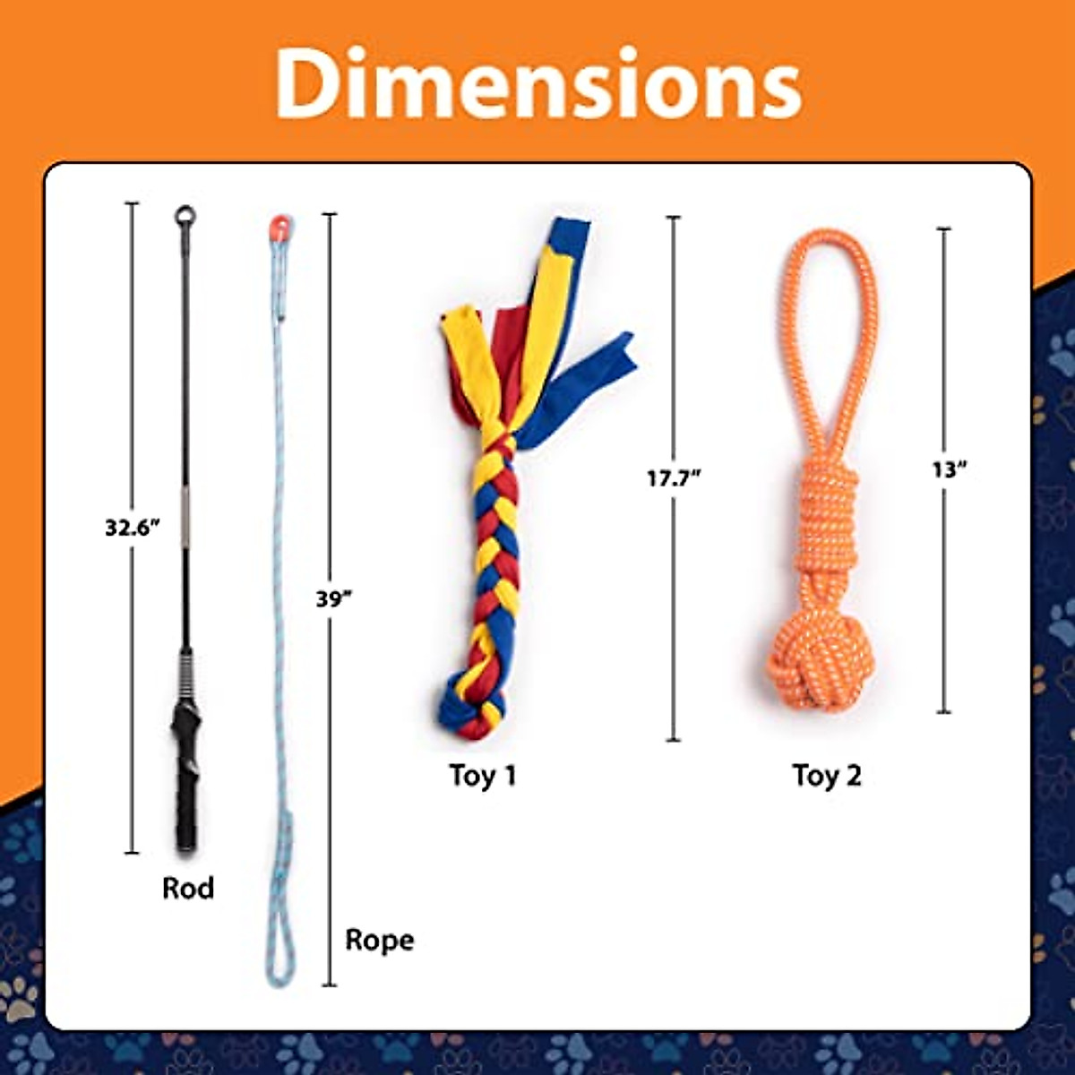 SMATICA Flirt Pole for Dogs - Interactive Dog Toys for Boredom & Stimulating – Lightweight & Sturdy Puppy Toys – Flirt Pole for Dogs Heavy Duty for Dog Training & Exercise (Not for Aggressive Chewers)