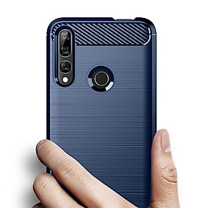 Asuwish Phone Case for Huawei Y9 Prime 2019/Honor 9X/P Smart Z with Tempered Glass Screen Protector Cover and Cell Accessories Silicone Protective Hawaii Enjoy 10 Plus Carbon Fiber Women Men Blue