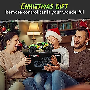 kolegend RC Cars 13 Inch Colorful Bodylight Remote Control Car for Boys 50+min Play with 2 Rechargeable Batteries, 20 km/h All Terrains Off Road RC Trucks Birthday Gift