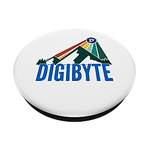 Digibyte DGB Crypto Mountain Sun Rays Cryptocurrency Design PopSockets Swappable PopGrip