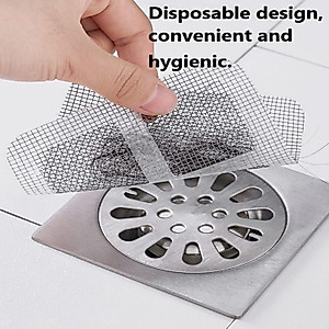 50PCS 4" X 4" Disposable Hair Drain Catcher, Hair Drain Stickers, Hair Drain Sticker, Shower Drain Screen Hair Catcher, Disposable Floor Drain Sticker Suitable for Bathroom, Bathtub, Kitchen