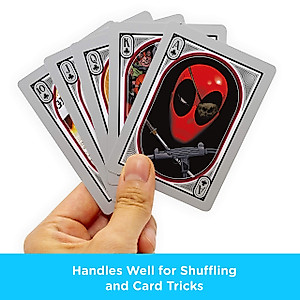 AQUARIUS Marvel Deadpool Playing Cards - Deadpool Themed Deck of Cards for Your Favorite Card Games - Officially Licensed Deadpool Merchandise & Collectibles - Poker Size
