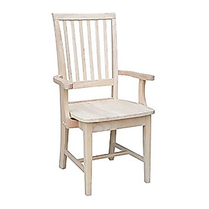 International Concepts Mission Side Chair with Arms, Unfinished