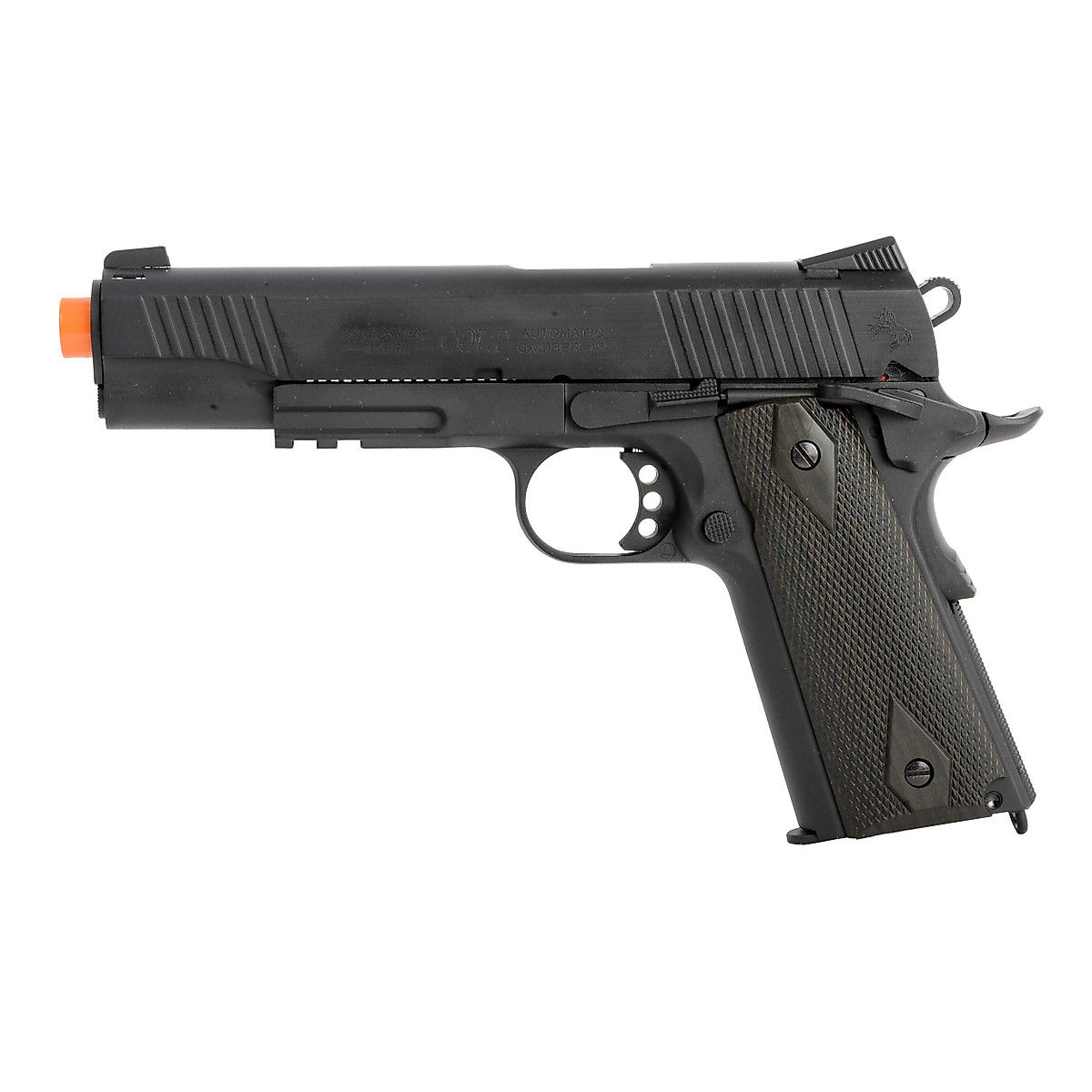 Colt 1911 CO2 Full Metal Airsoft Pistol with Adjustable Hop-Up and Blowback, 380-390 FPS, Black