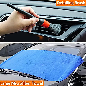 AUTODECO 13Pcs Auto Detailing Brush Set for Most Pressure Washers, Car Cleaning Tools Kit with Rotating Brush, Utility Bristle Brush, Tire Brush, Universal Adapter, Detailing Brush Set