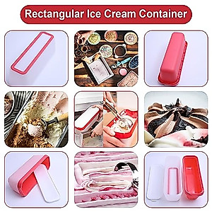 VEENE Ice Cream Containers-Ice Cream Containers For Homemade Ice Cream (7Pcs) And A Spoon-Reusable Ice Cream Containers With Lids-Creami Pint Containers-Ice Cream Storage Containers For Freezer