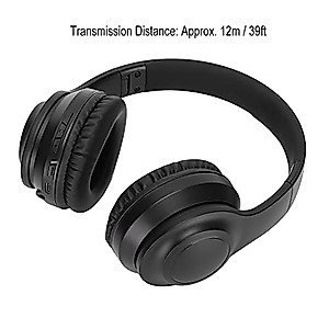 Lazmin112 Foldable Headset,General Head Mounted Wireless Bluetooth 5.0 Noise Canceling Headset Built in Microphone with AUX Audio Interface,Over Ear Headphones