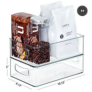 8 PACK Multi-size Clear Plastic Storage Bins, Stackable Pantry Organizing Container for Home Edit and Cabinet Organizers