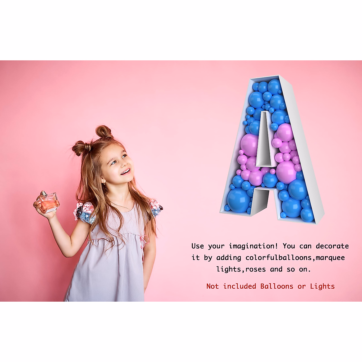 DZDY 3FT Giant Mosaic Balloon Frame Large Marquee Letters DIY Kit Alphanumeric Birthday Party Decor, Wedding Backdrop Decoration Anniversary Decoration Foam Board (1)