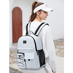 Lohol Fashion Backpack for Travel School College Work, Big Bookbag with 15 Inch Laptop Compartment for Teen Girls & Boys (Grey)