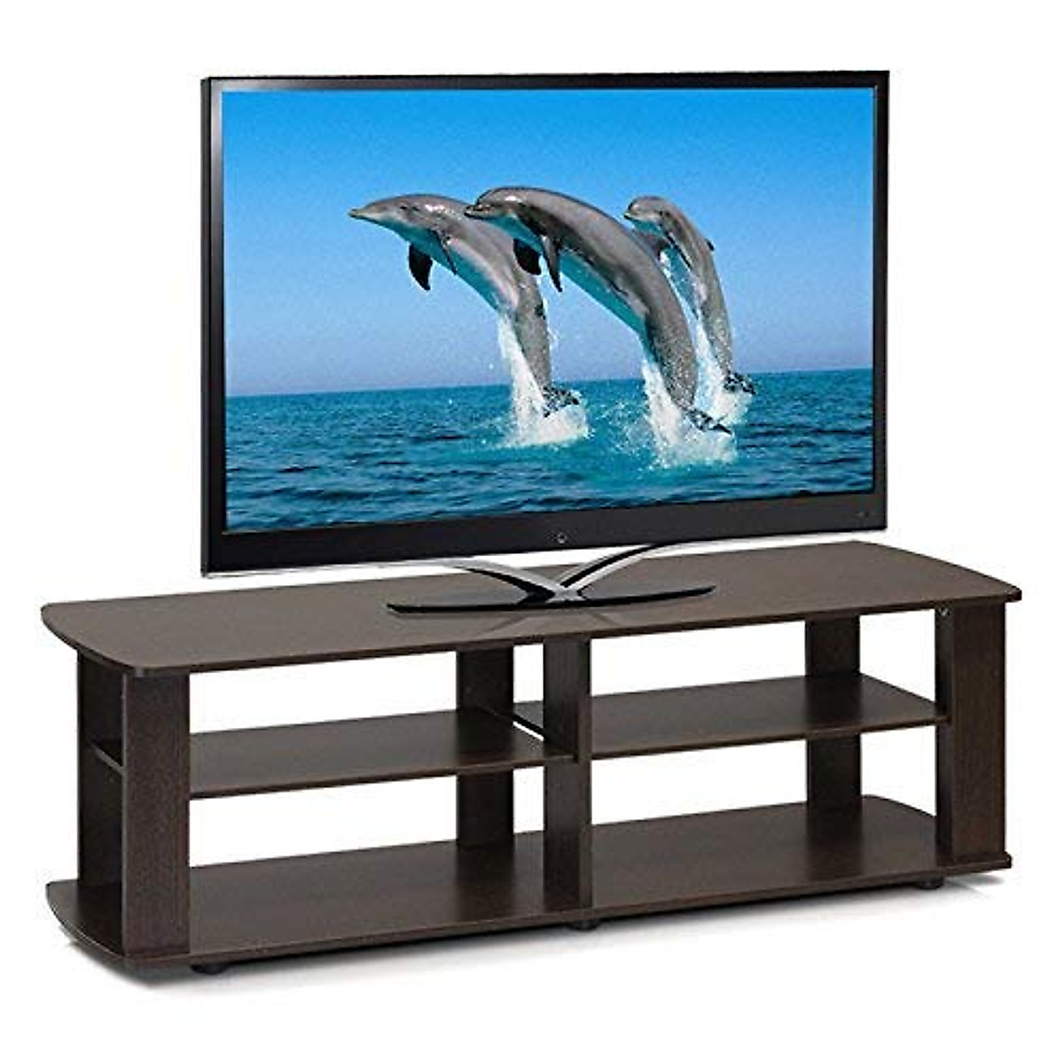 Furinno 11191BK THE Entertainment Center TV Stand, Black