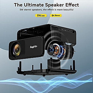 WiFi Bluetooth Projector, Rayfoto 9500L HD Native 1080P Projector, 4K Support Outdoor Movie Projector, Home Projector Compatible with TV Stick, PC, DVD, Laptop / Extra Bag Included, RD-881